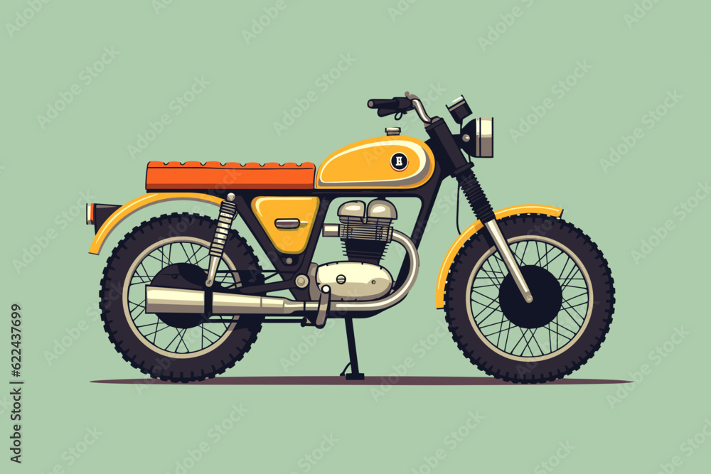 Vetor de Doodle inspired Scrambler, cartoon sticker, sketch, vector ...