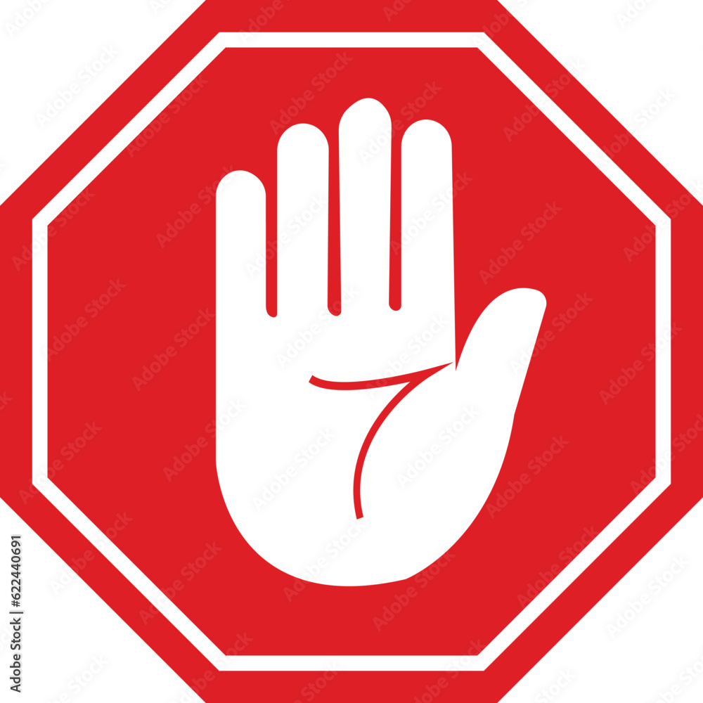 Stop sign vector illustration. Traffic symbol rules and regulations ...