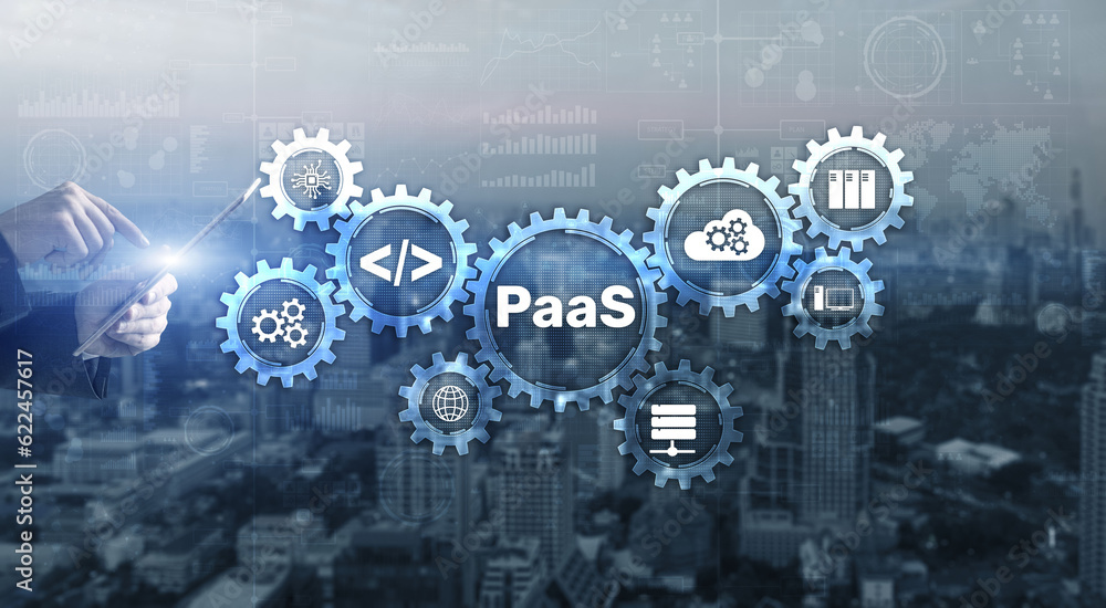 Platform as a service PaaS - cloud computing services concept Stock ...