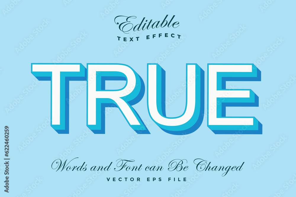 Free vector true bold text effect editable modern lettering typography ...