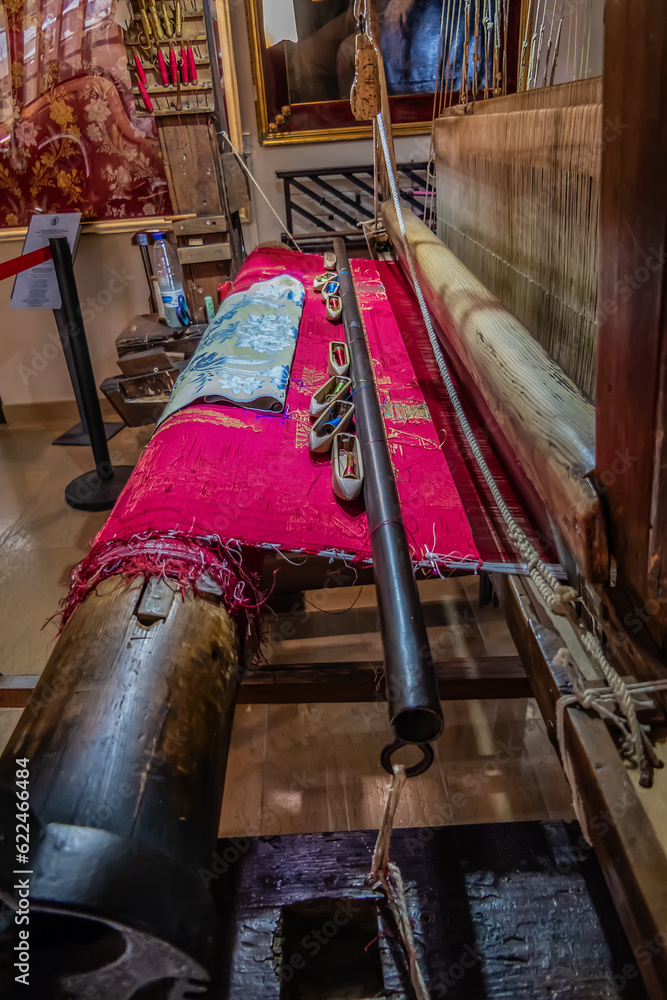Interior of Silk Museum in Higher Art College of Silk. Silk Museum ...
