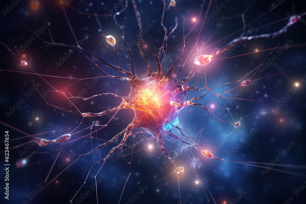 Field of neurology, visualization of the brain. Workings of the human ...