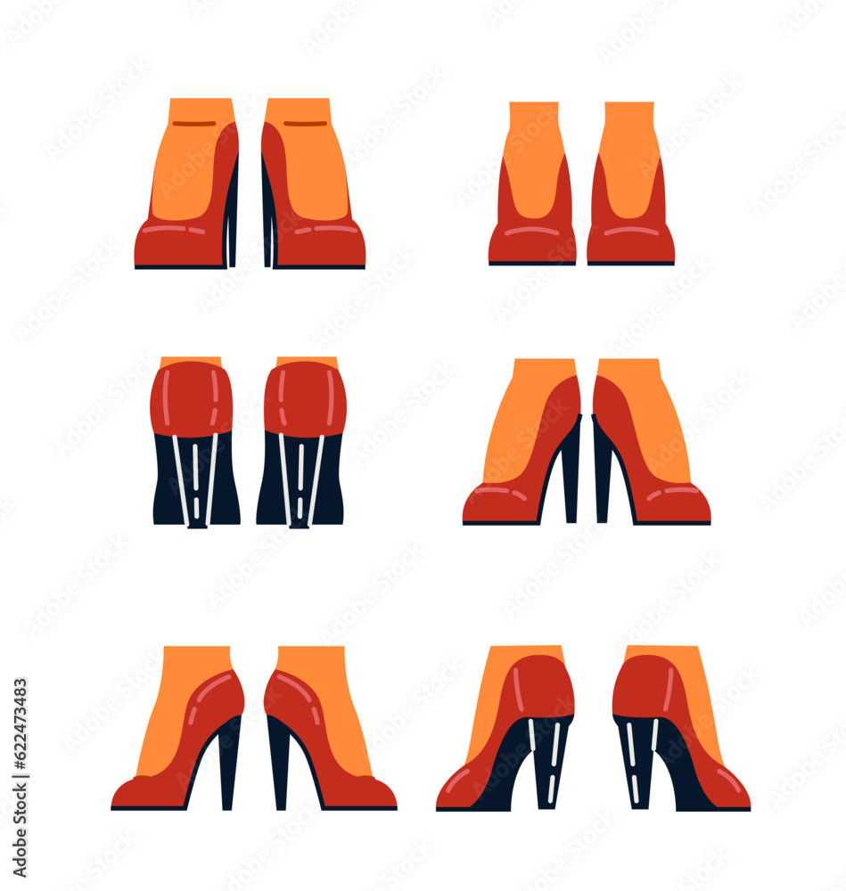 Constructor businesswoman set. Elements of legs and feet in high heel ...
