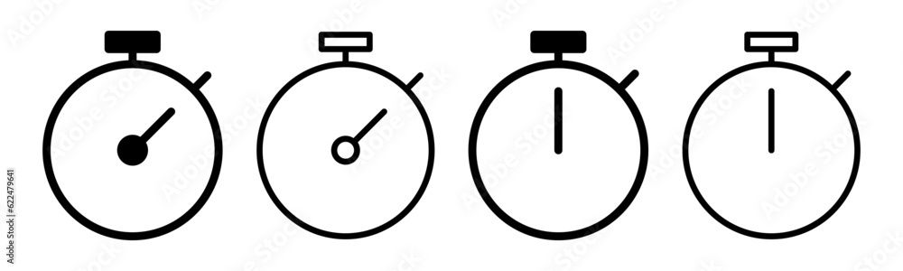 Stopwatch Icon Set Illustration Timer Sign And Symbol Countdown Icon