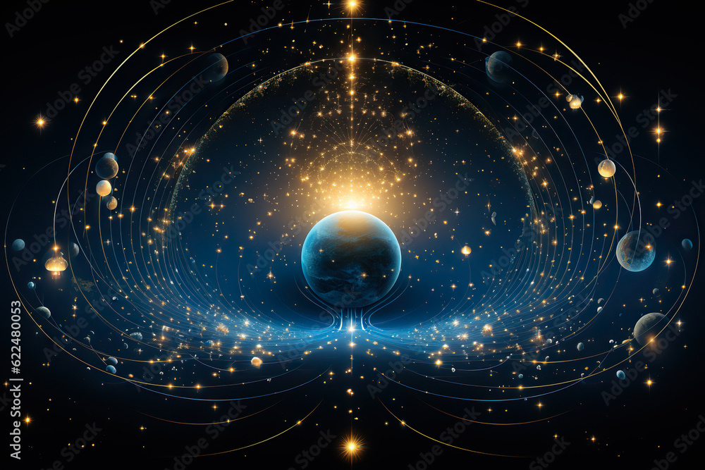 Center of the Universe. Abstract Cosmos Space, Stars and Galaxies ...