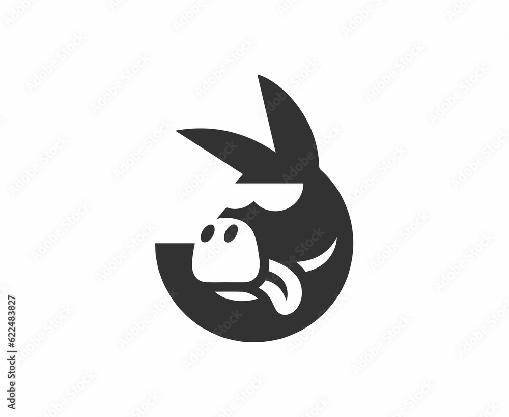 donkey head icon logo design Stock Illustration | Adobe Stock