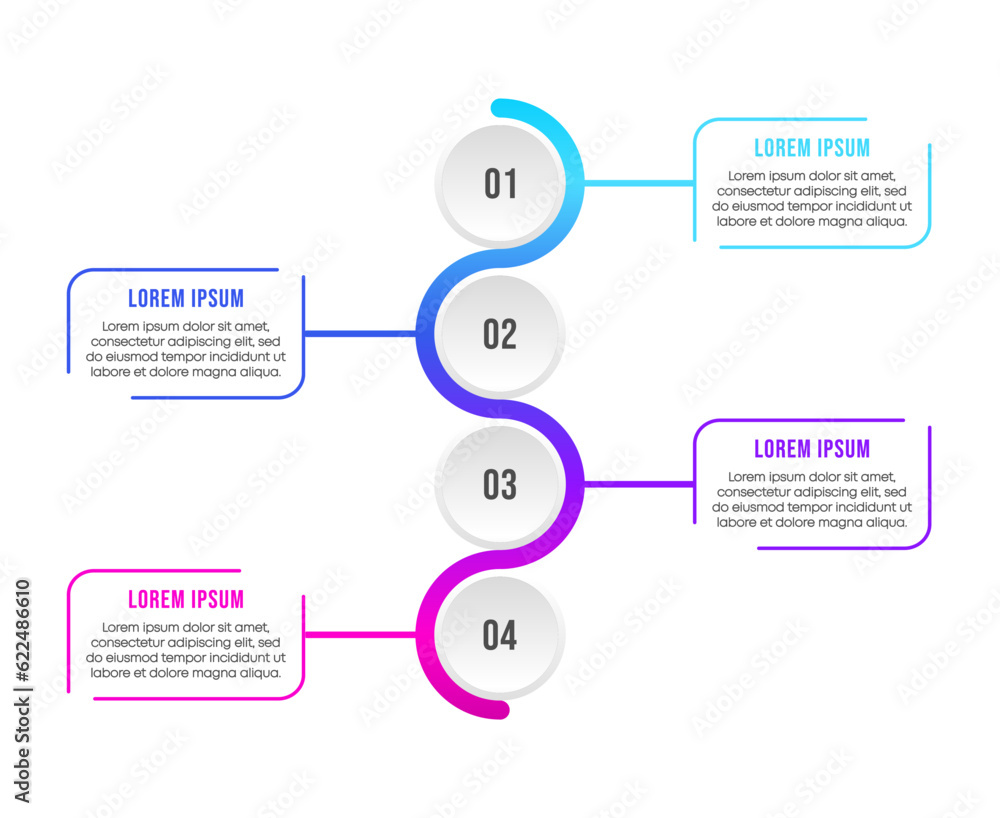 Fototapeta mapa świata dla dzieci Vector illustration Infographic label design template with 4 ...