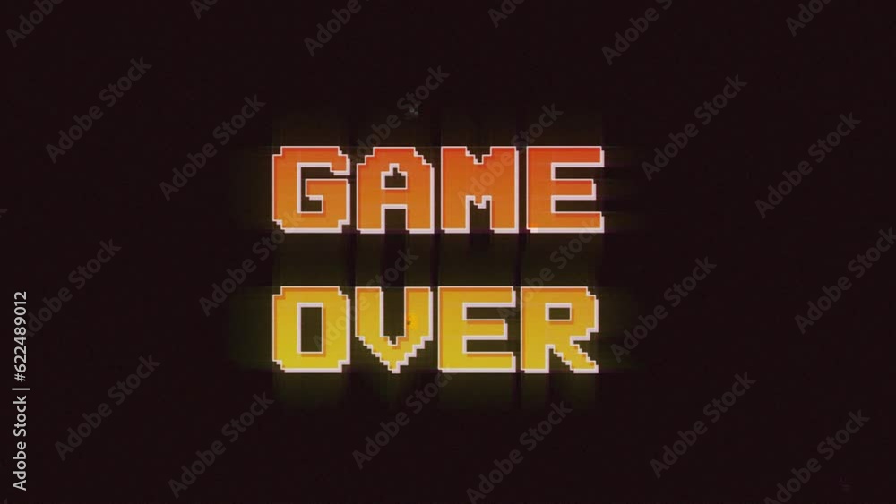 Retro Style Game Over Glitch Text Animation Effect on Old TV ...