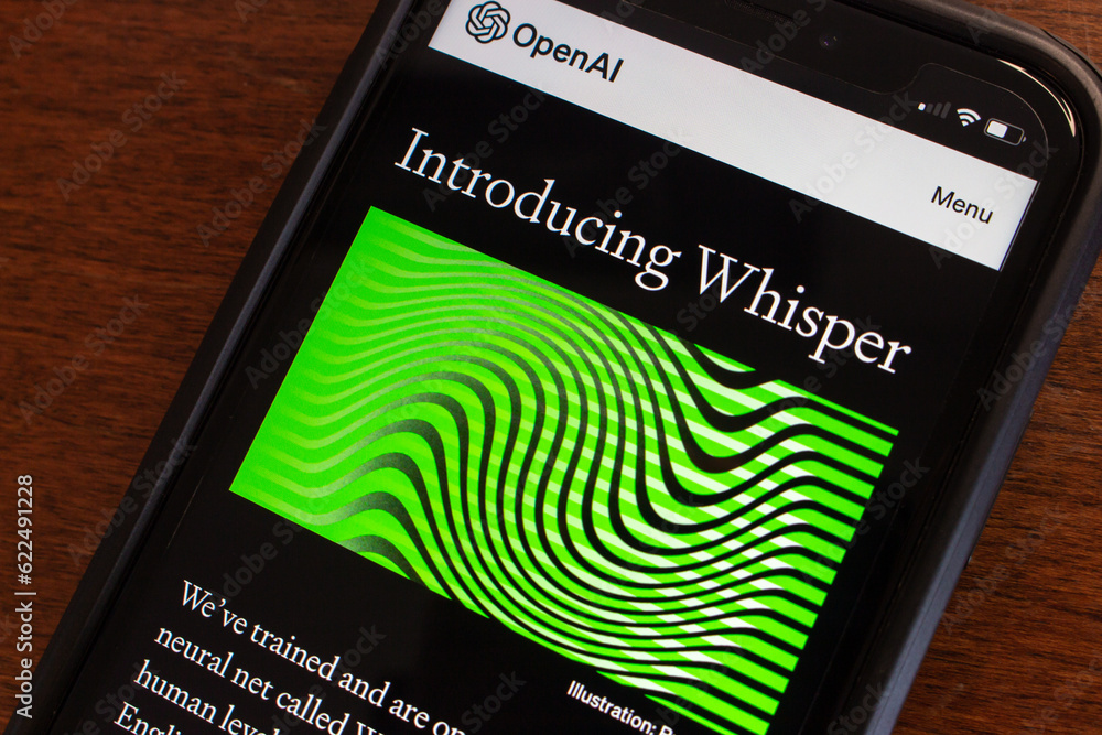 Vancouver, CANADA - Jun 29 2023 : Website “Introducing Whisper” from OpenAI seen in an iPhone ...