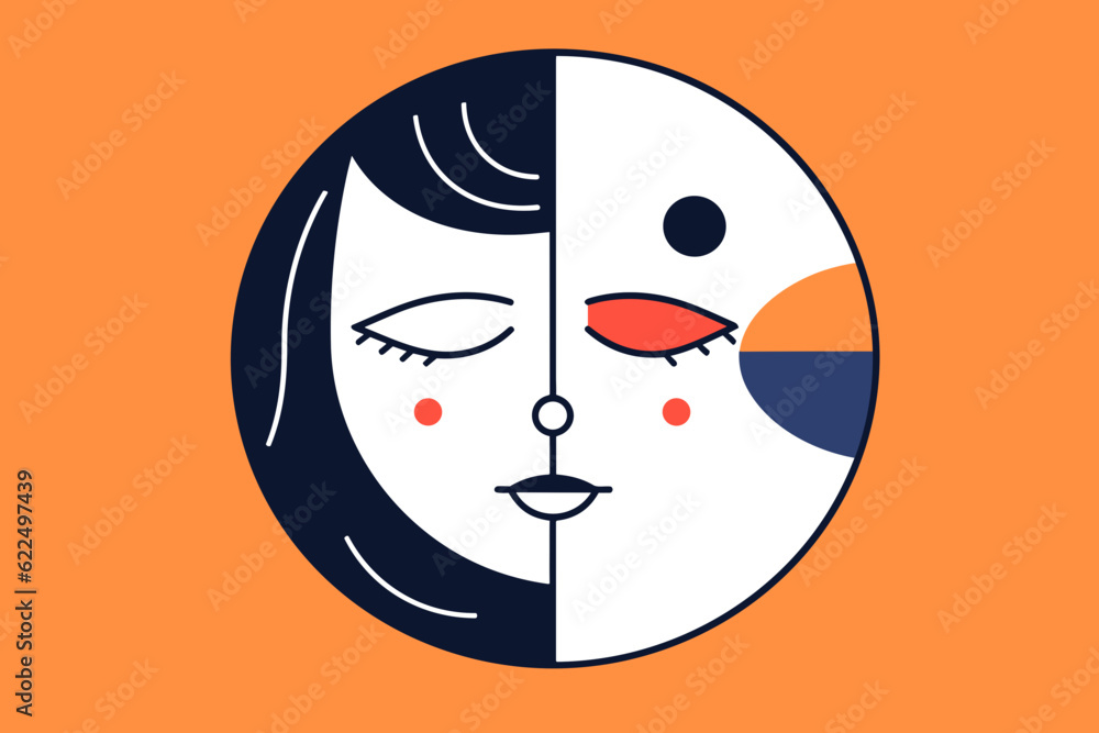 Doodle inspired Bipolar disorder patient, cartoon sticker, sketch ...