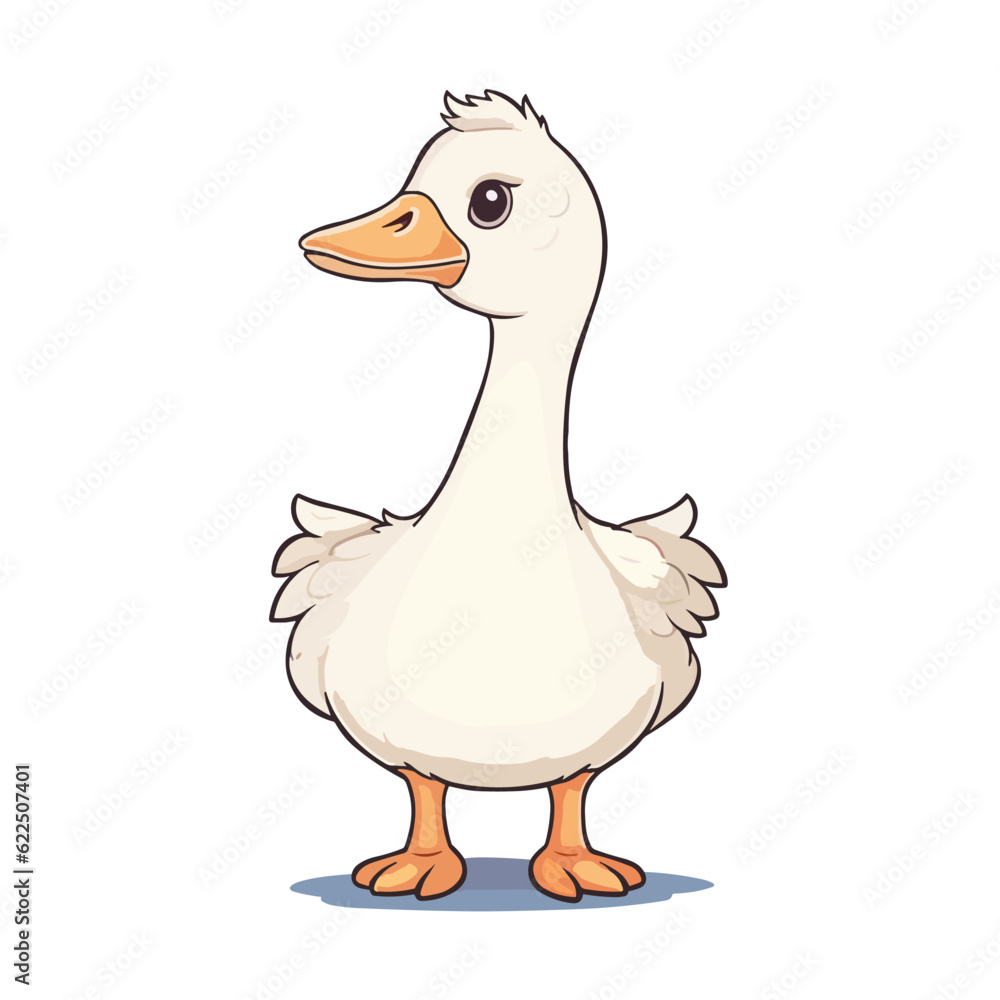Cute Goose Cartoon Character: Perfect for Children's Farm-themed ...