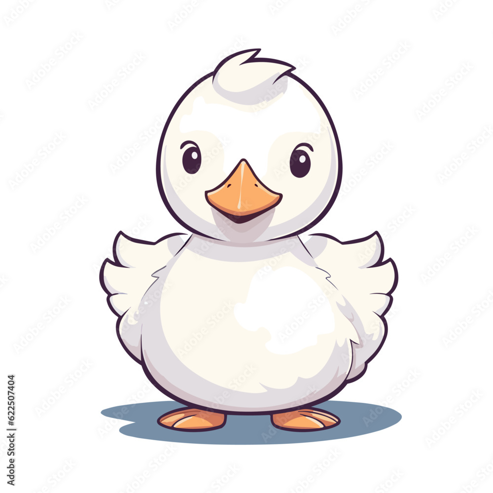 Cute Goose Cartoon Character: Perfect for Children's Farm-themed ...