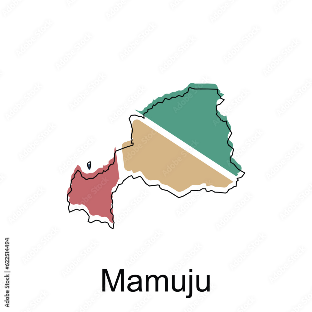 Map of Mamuju design template, vector illustration of Map of Indonesia ...