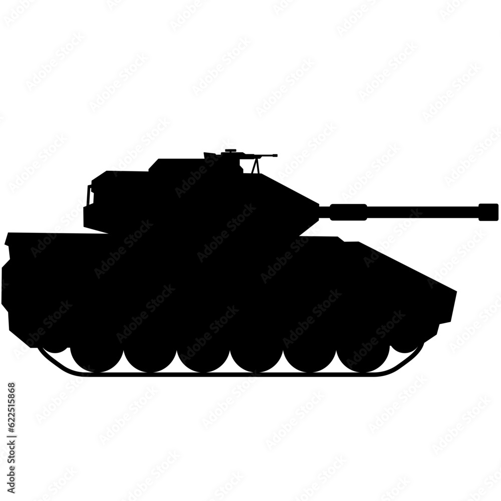 Tank icon vector illustration. Military tank silhouette for icon ...