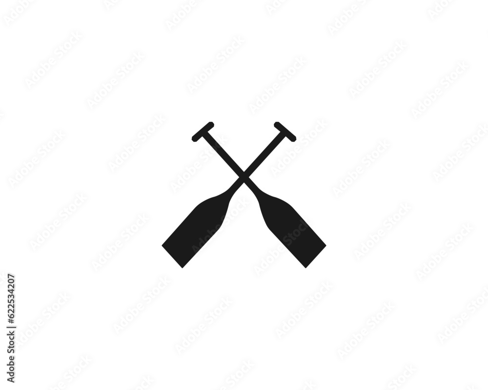 Crossed oars icon, vector illustration design. Boats collection. black ...