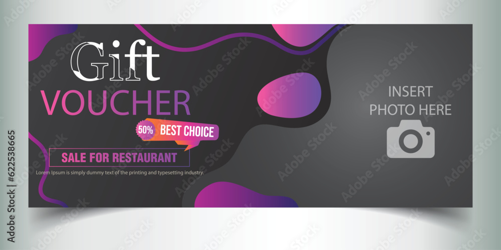Design Of A Vector Gift Voucher With Diagonal Lines And A Place For The ...