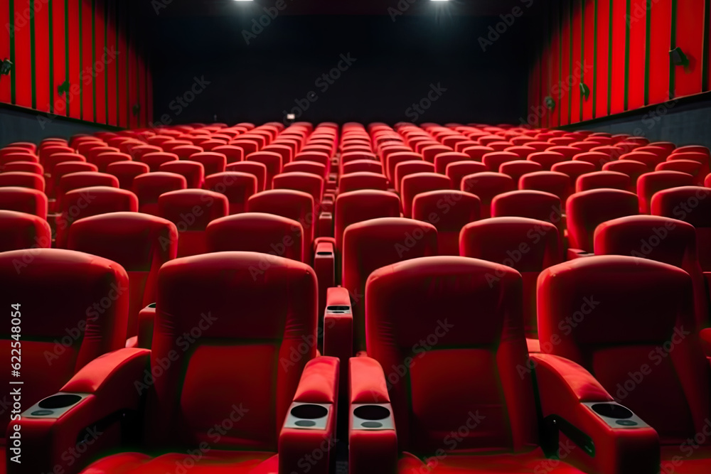 Movie Theater with empty seats and projector. Stock Photo | Adobe Stock
