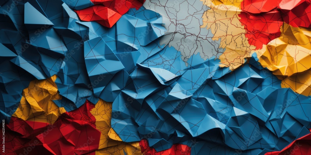 Flat Lay Photography of a Political Map, generative ai Stock ...