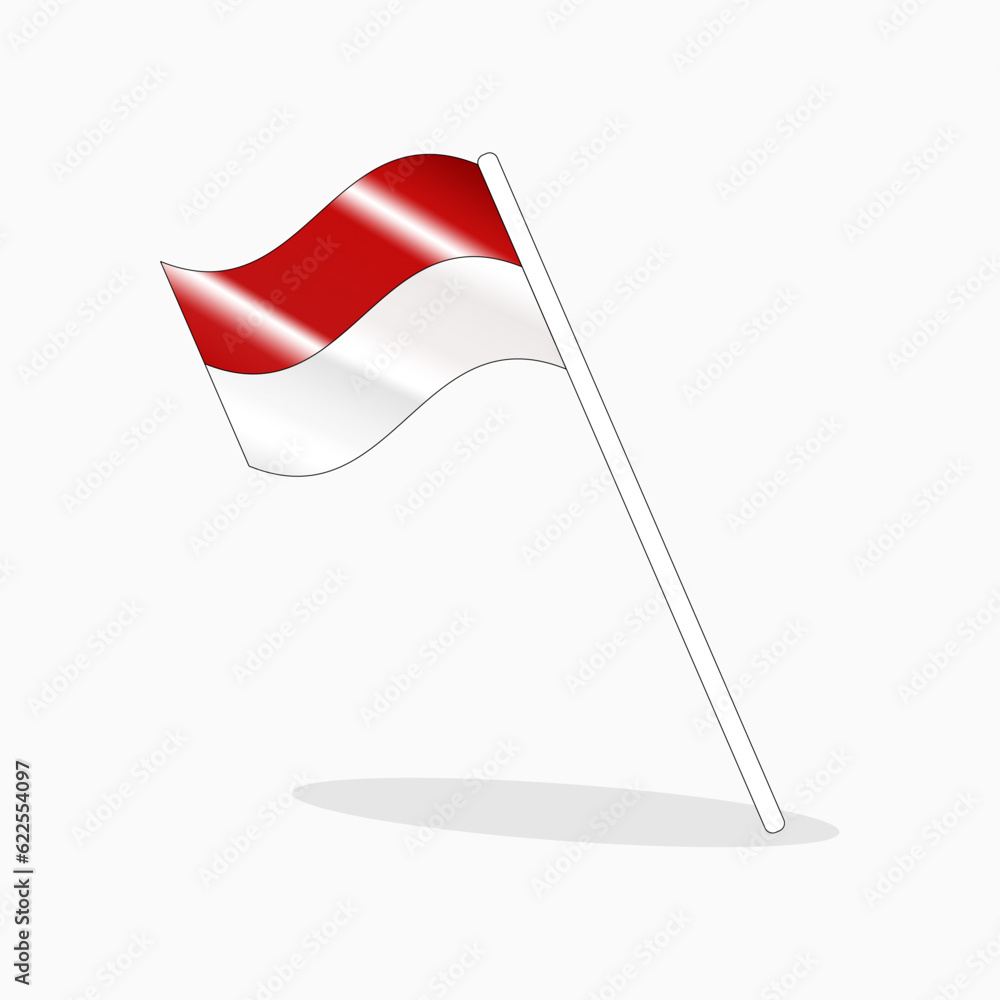 Bendera merah putih icon logo symbol, Indonesia flag single icon vector ...