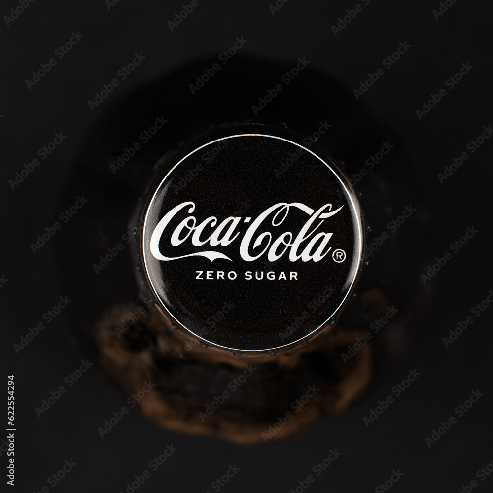 Batumi, Georgia - July 10, 2023: A glass bottle of Coca Cola sugar free ...
