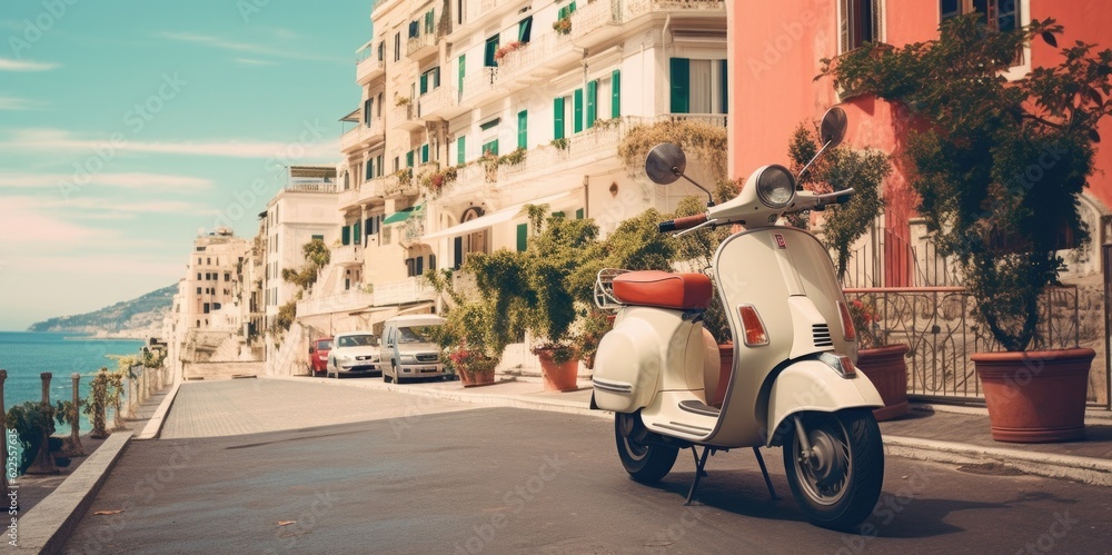 Nostalgic Journey: Exploring Amalfi Coast's Streets on a Retro Vespa ...