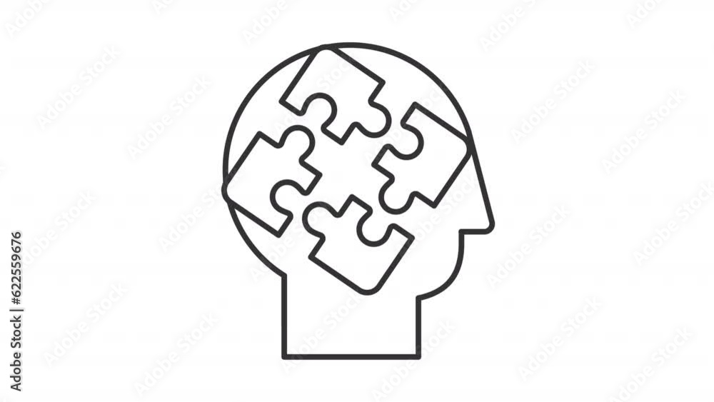 Think different animation set. Human heads animated line icons ...