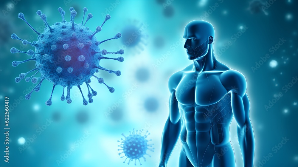 The immune system concept is effectively depicted with a man figure ...