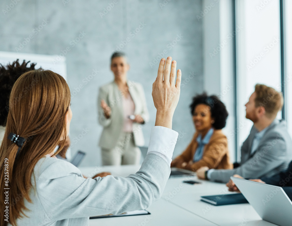 young business people meeting office teamwork group whiteboard presentation seminar woman ...