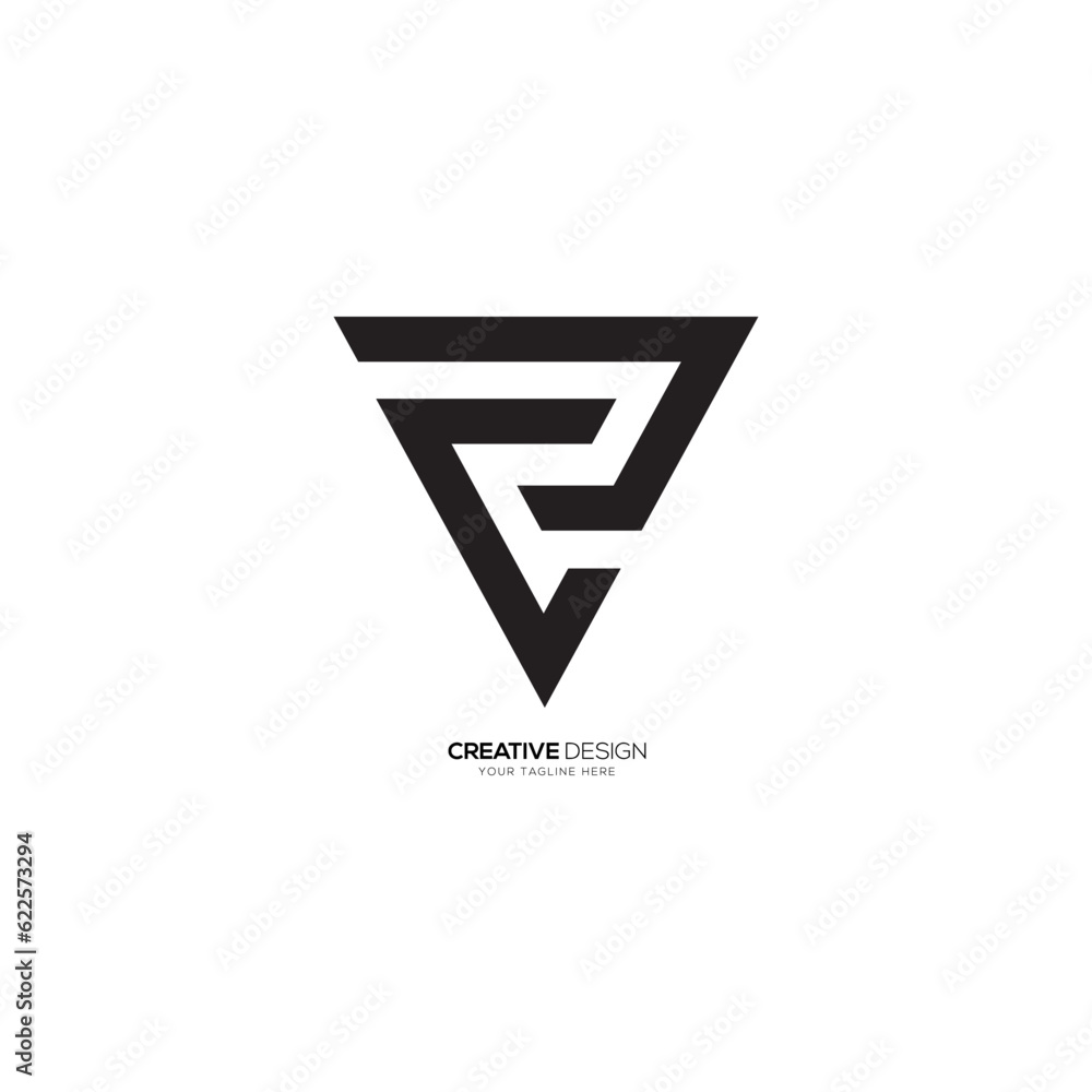 Triangle shape modern letter CP or PC creative monogram logo. CP logo ...