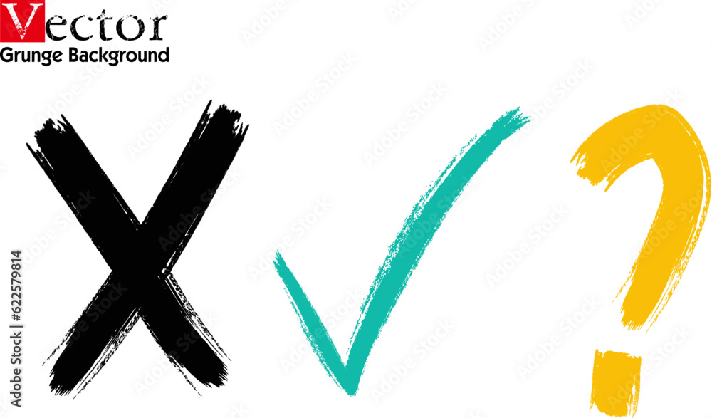 cross brush stroke, question mark, Hand Drawn Grunge Brush vector ...