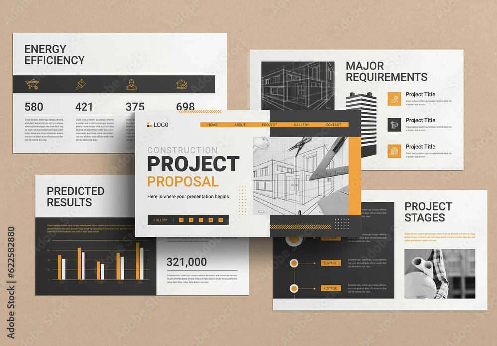 Modelo de Construction Project Proposal Presentation Template do Stock ...