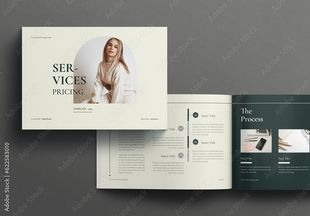 Services and Pricing Guide Template Magazine Layout Landscape Stock ...