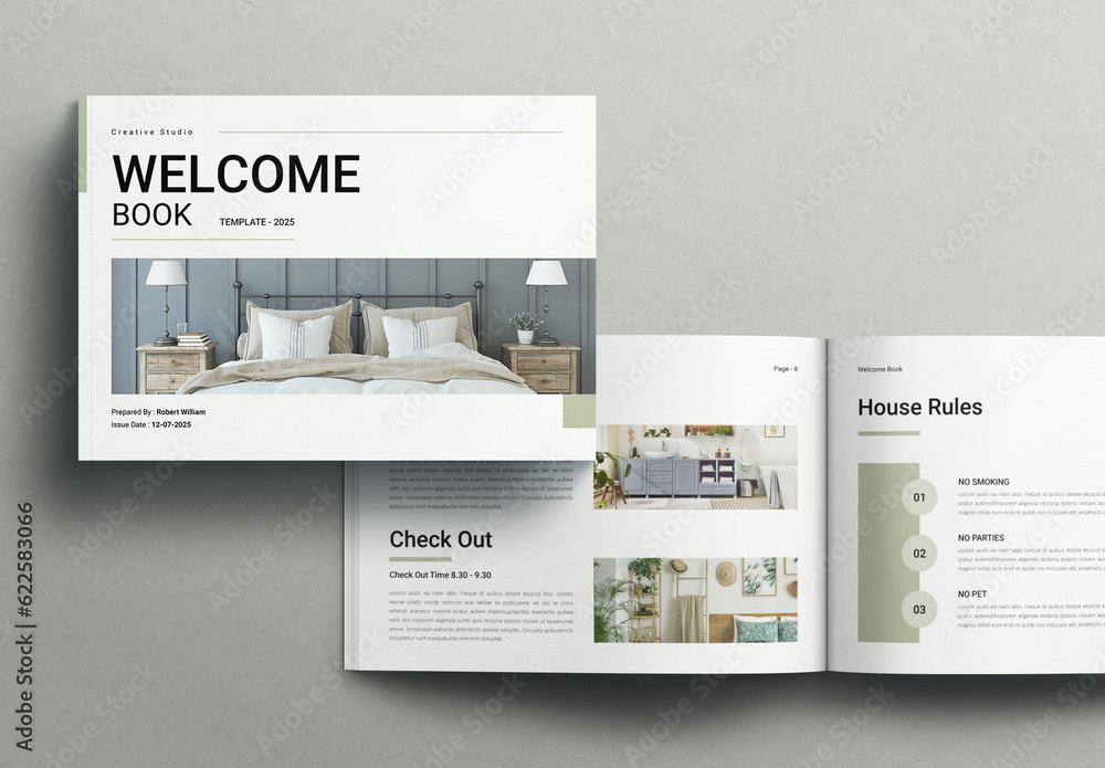 Welcome Book Template Magazine Brochure Layout Landscape Stock Template ...