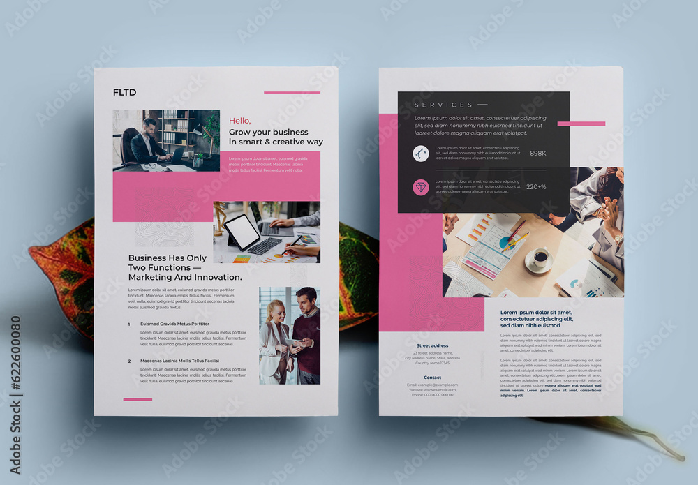 Clean Business Flyer Templates Stock Template | Adobe Stock