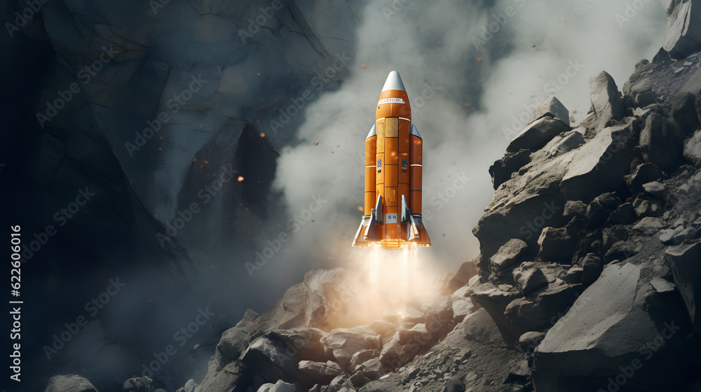 Orange rocket, Startup, Breakthrough, Innovation, Symbolic, Launch ...