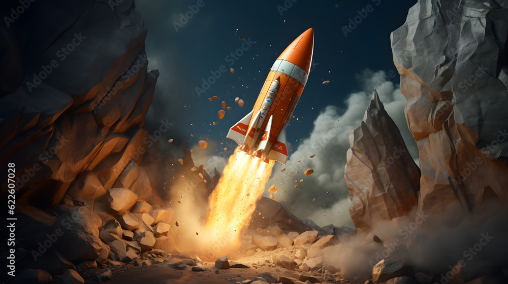 Orange rocket, Startup, Breakthrough, Innovation, Symbolic, Launch ...