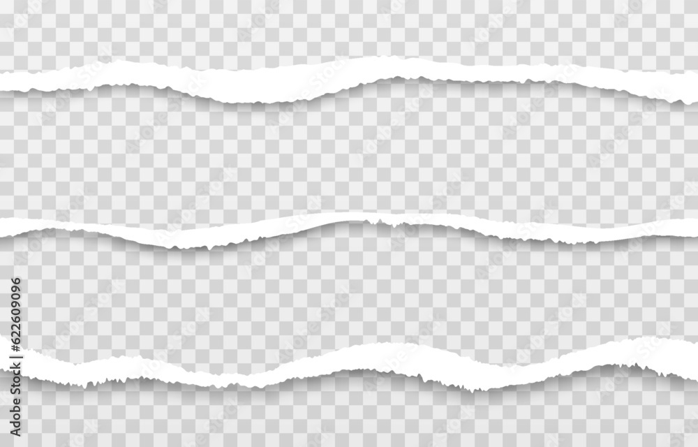 Vetor de Vector torn paper. Torn paper edges png. Torn sheets of a ...