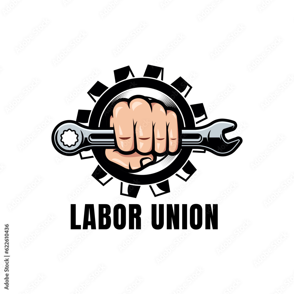 Labor union logo vector isolated on white background. Stock Vector ...