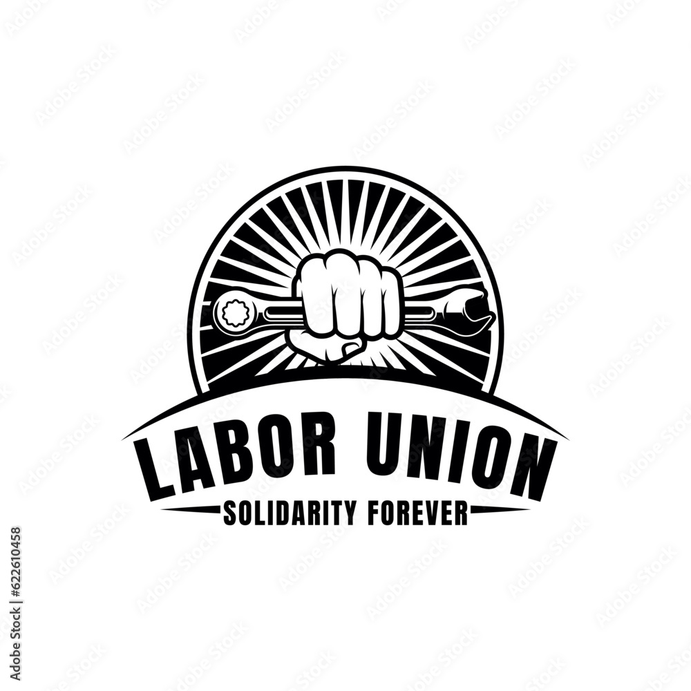 Labor union logo vector isolated on white background. Stock Vector ...