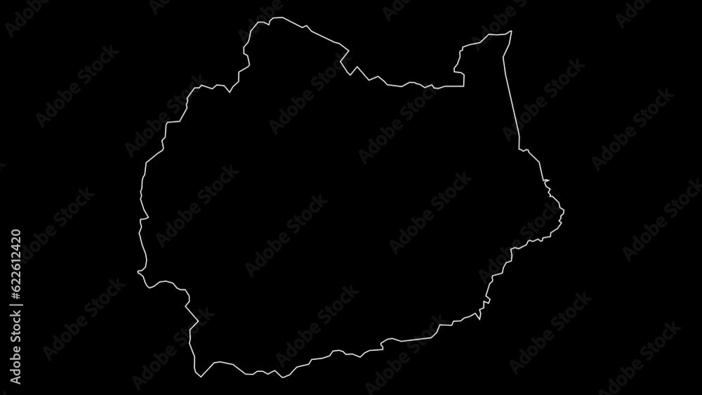 Kono district map of Sierra Leone outline animation Stock Video | Adobe ...