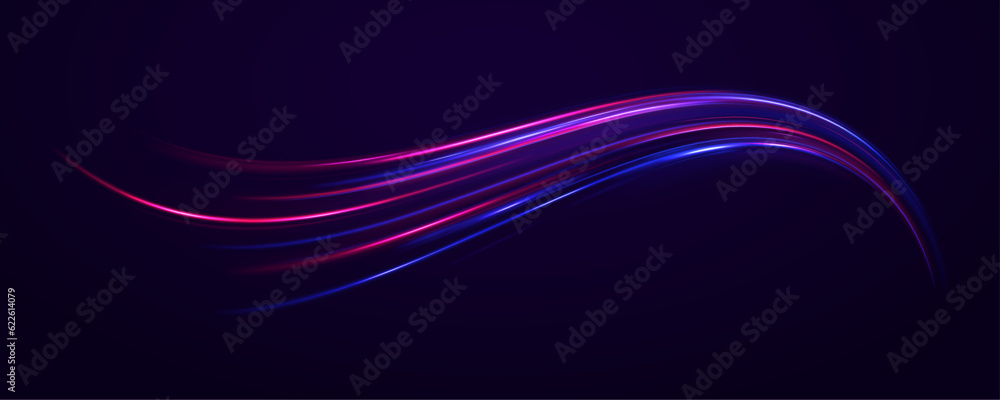 Abstract light lines of movement and speed. Light everyday glowing ...