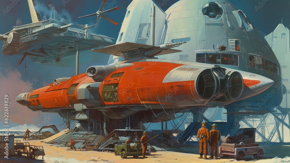 soviet sci-fi futuristic spacecraft art. Neural network generated in ...