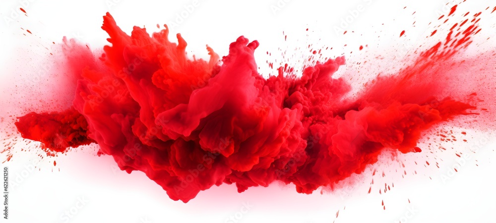 bright red holi paint color powder festival explosion burst isolated ...