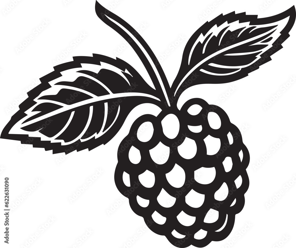 Raspberry Black And White, Vector Template Set for Cutting and Printing ...