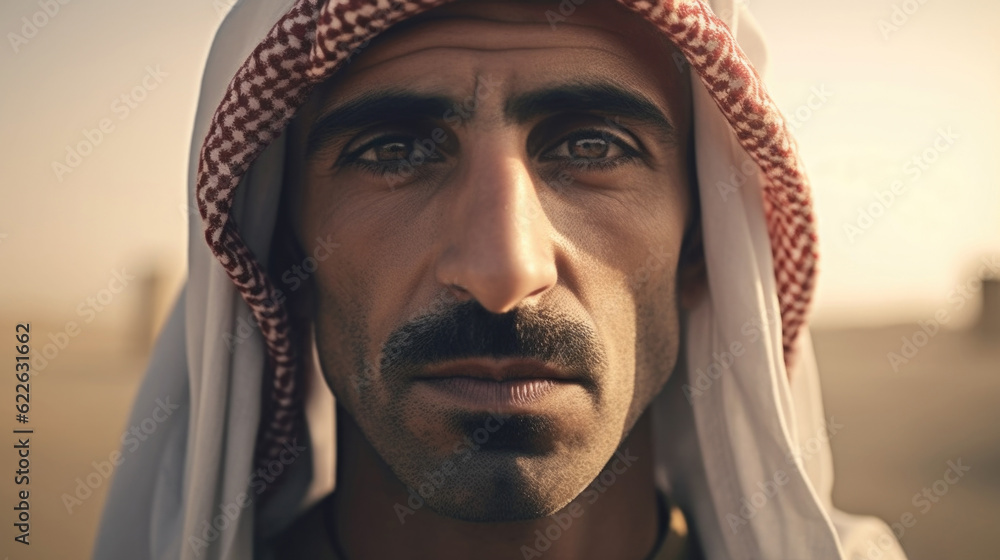 Arab man showcases his rich cultural heritage through his traditional ...