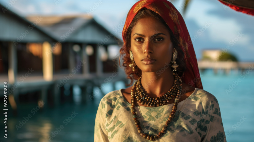 Portrait of a Maldivian woman in the Maldives, diversity of cultures ...