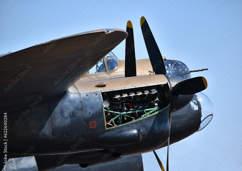 lancaster bomber raf plane details of cockpit and engine up close ...