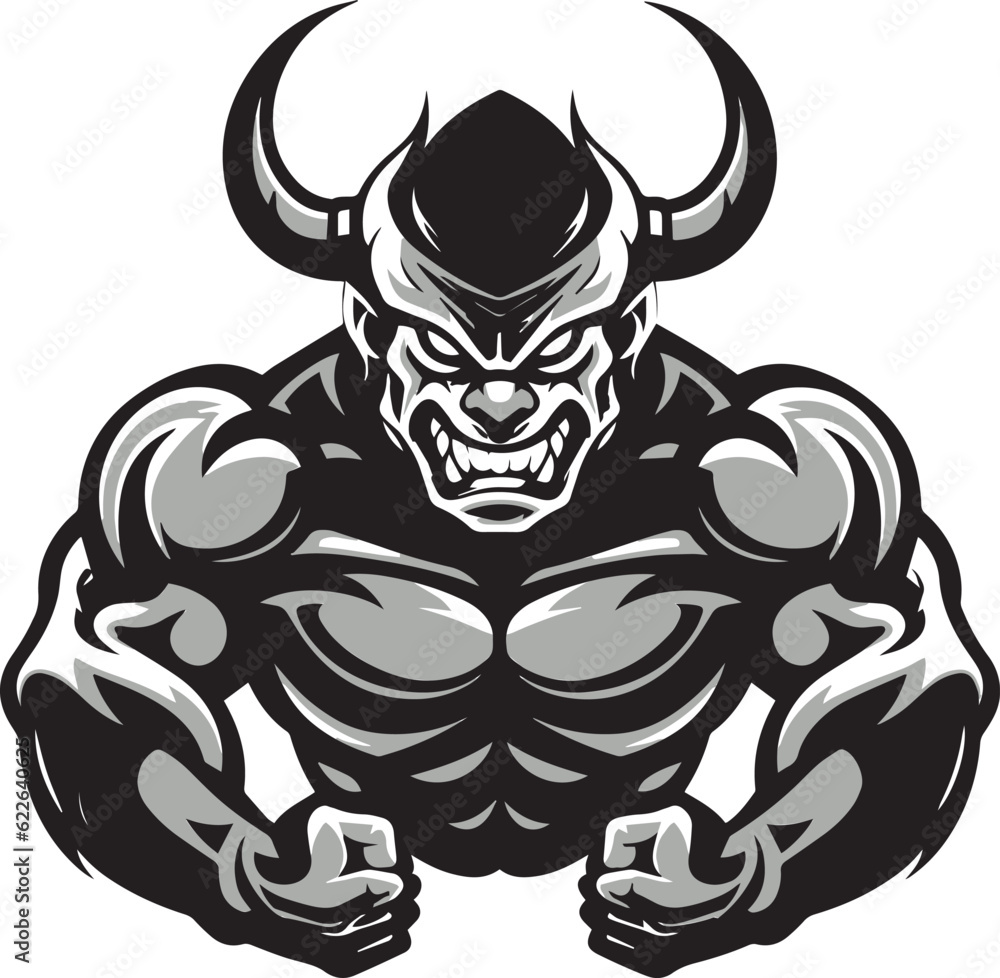 Devil Bodybuilder logo, strong devil man, Fitness devil man, Fitness ...