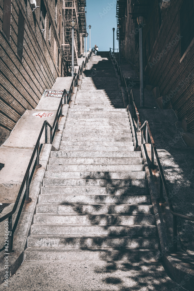 Shakespeare steps, Bronx featured in a blockbuster movie Stock Photo ...