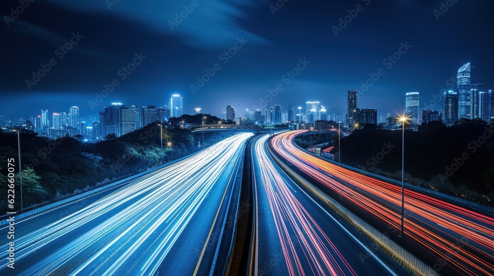 time lapse photography of highway road at night background Stock Photo ...